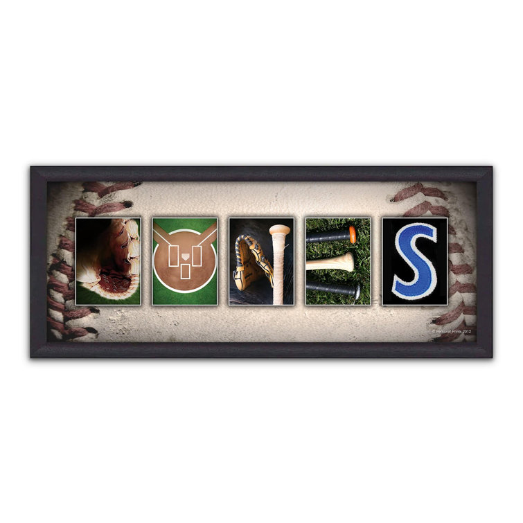 Latitude Run® Baseball Name Art by - Picture Frame Photograph on Canvas ...