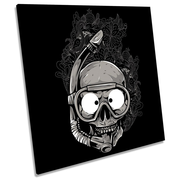 Happy Larry Skull Snorkel Driver Picture CANVAS WALL ART Square Print ...