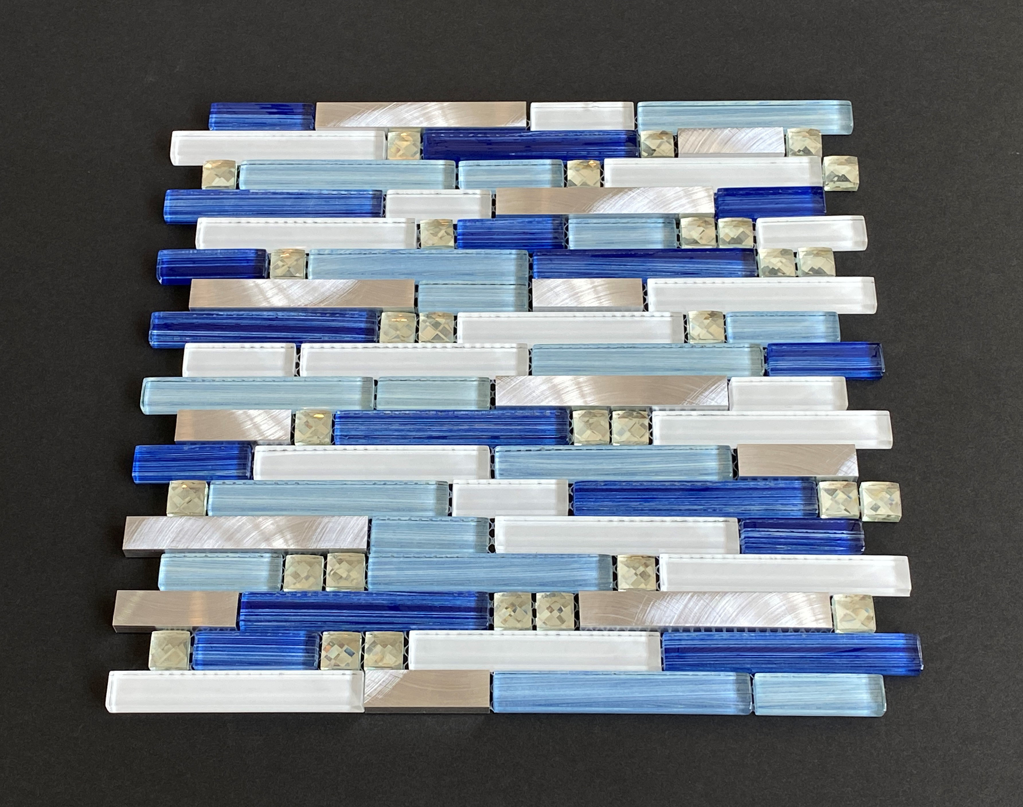 ES Stone Random Sized Glass Linear Mosaic Wall Tile | Wayfair