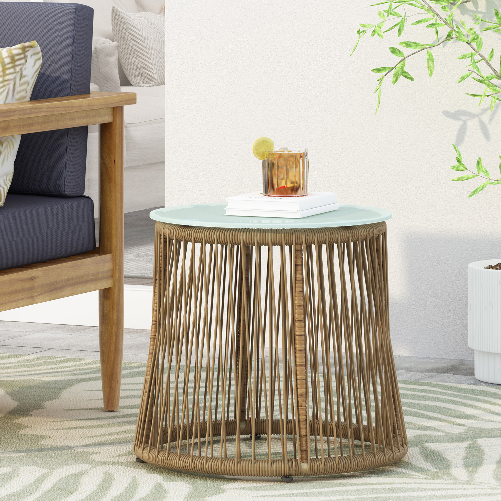 Bay Isle Home™ Steel And Rope Side Table | Wayfair