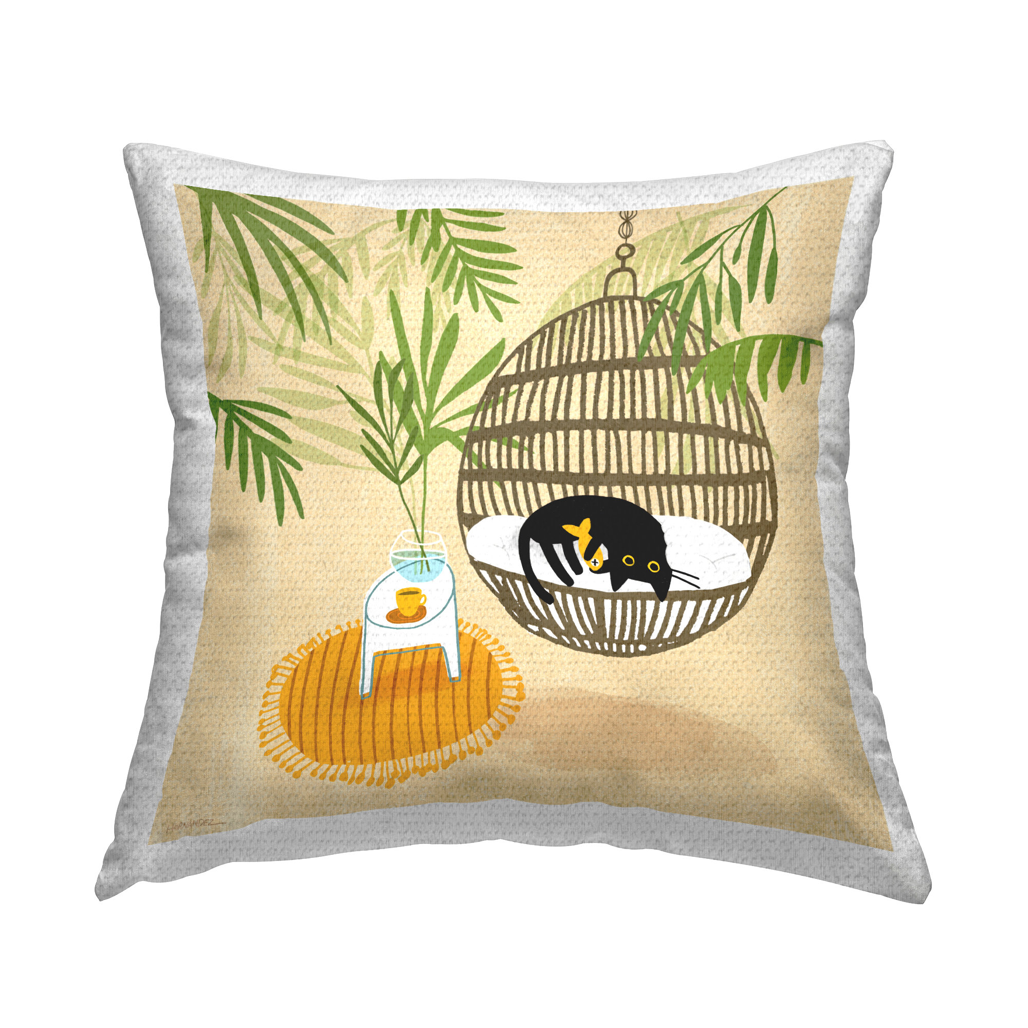 Stupell Industries Sleepy Cats on Porch Swing Outdoor Printed Pillow by ...