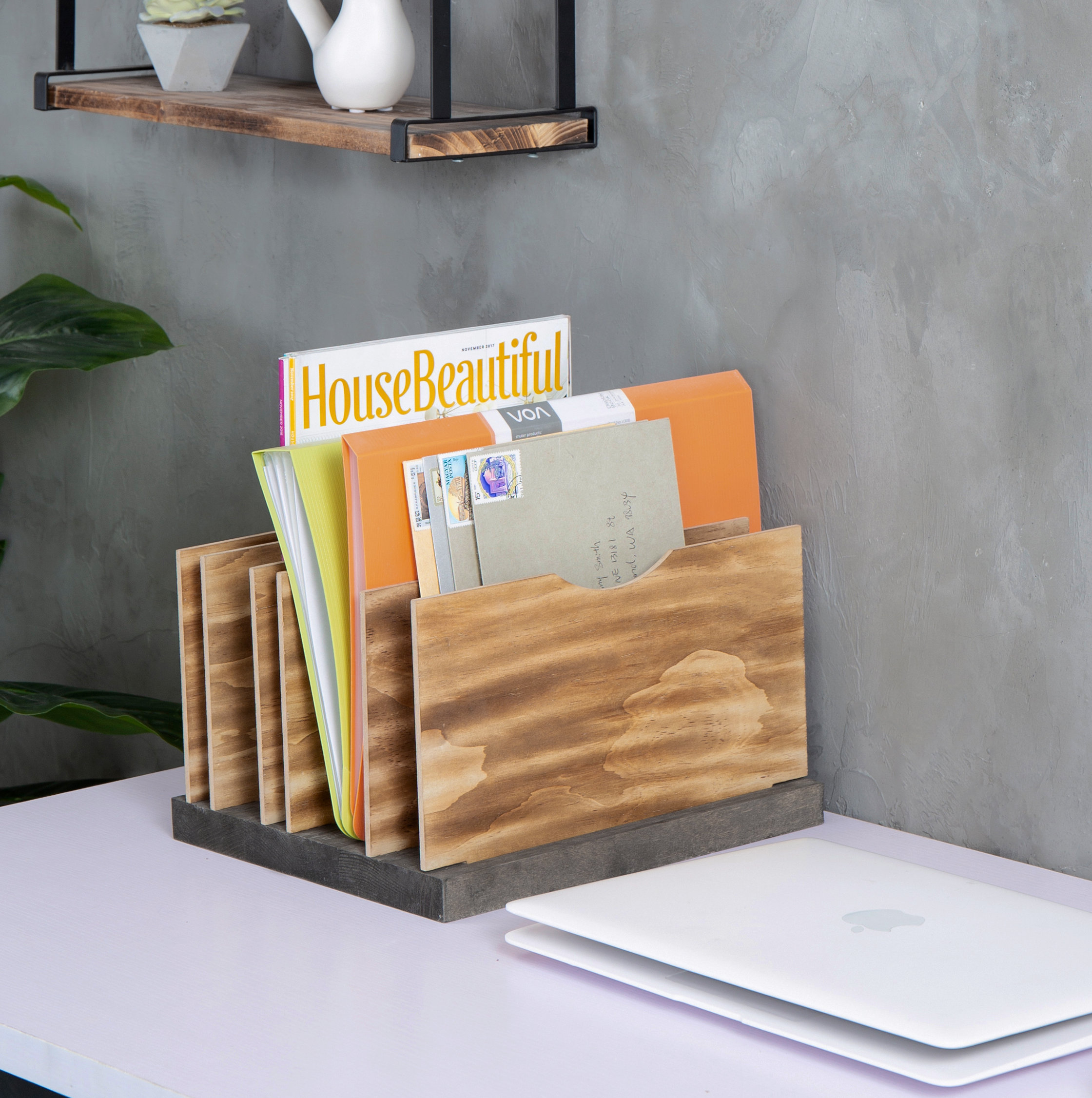 Millwood Pines Gizela 5 Slot Solid Wood File Organizer | Wayfair