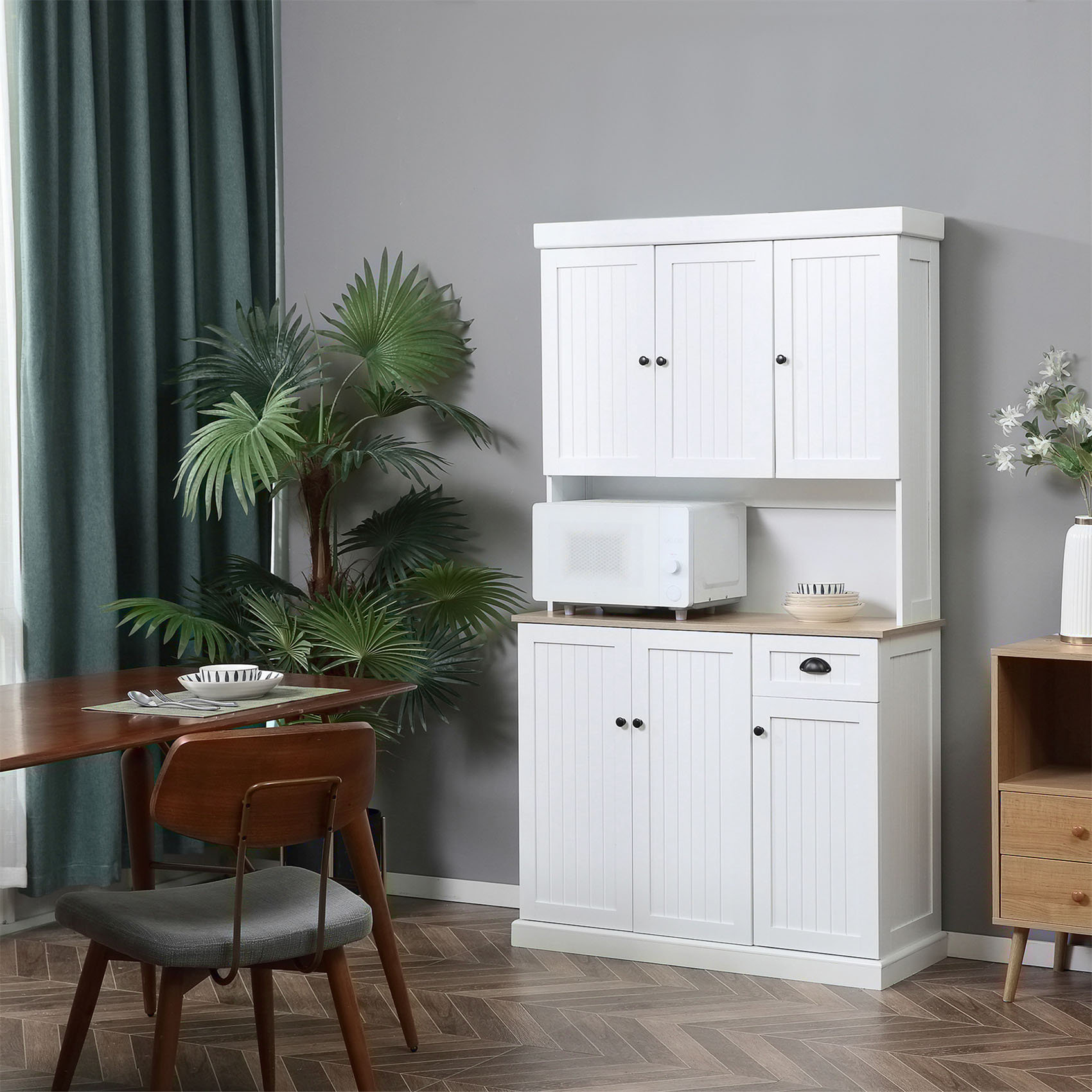 Red Barrel Studio Modern Kitchen Pantry Storage Cabinet Buffet with ...