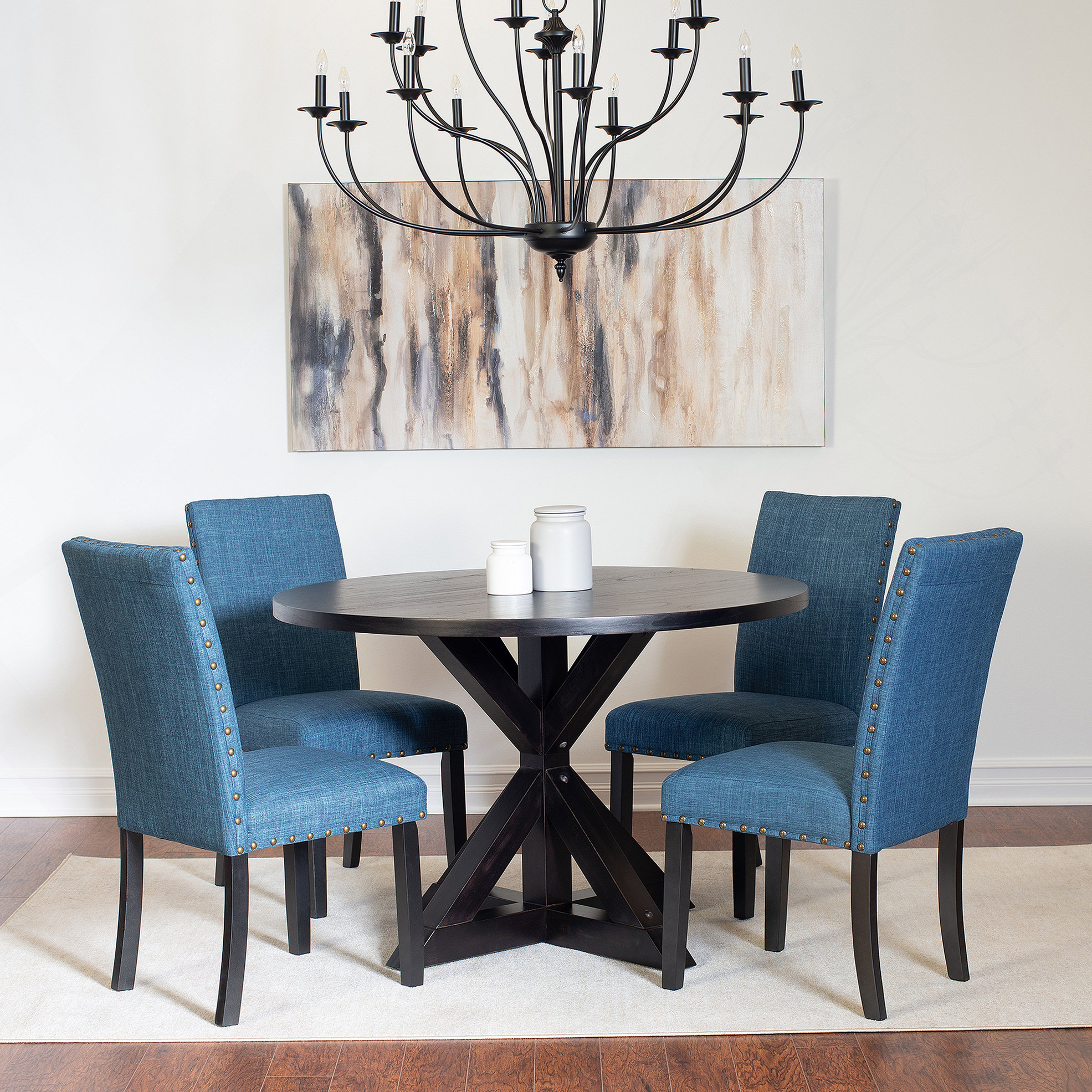 Latitude Run® Exquisite 5-Piece Dining Set Comprising A Cross-Buck ...