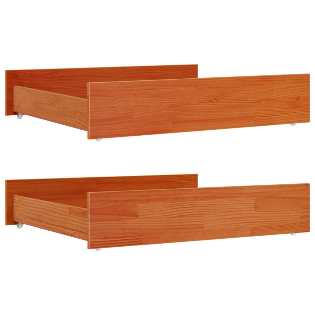 vidaXL Bed Drawer Wax brown Solid pine wood Standard Under Bed Drawer ...