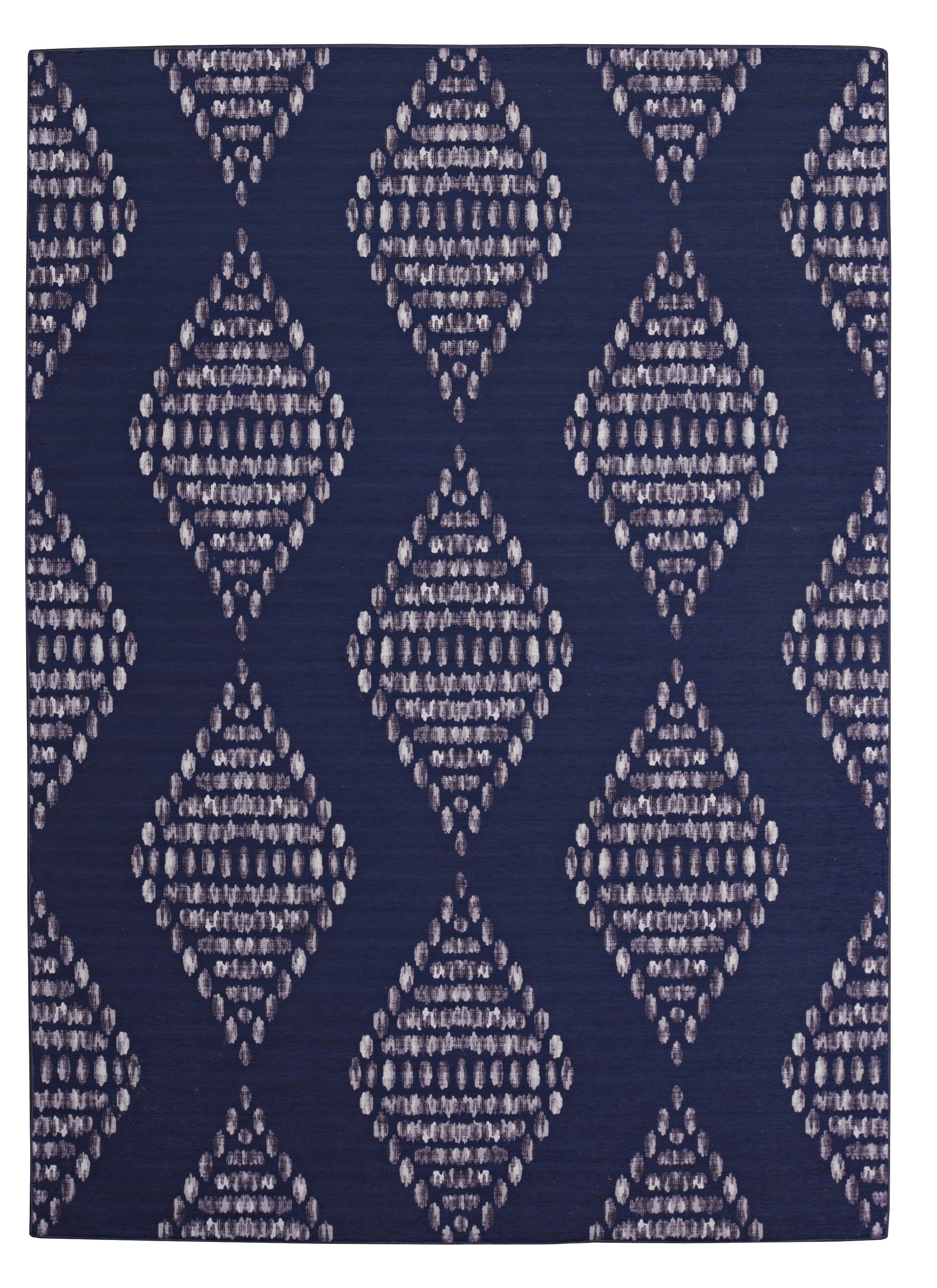 Bay Isle Home™ Chandana Toma Washable Navy Blue & Ivory 5' X7' Area Rug ...