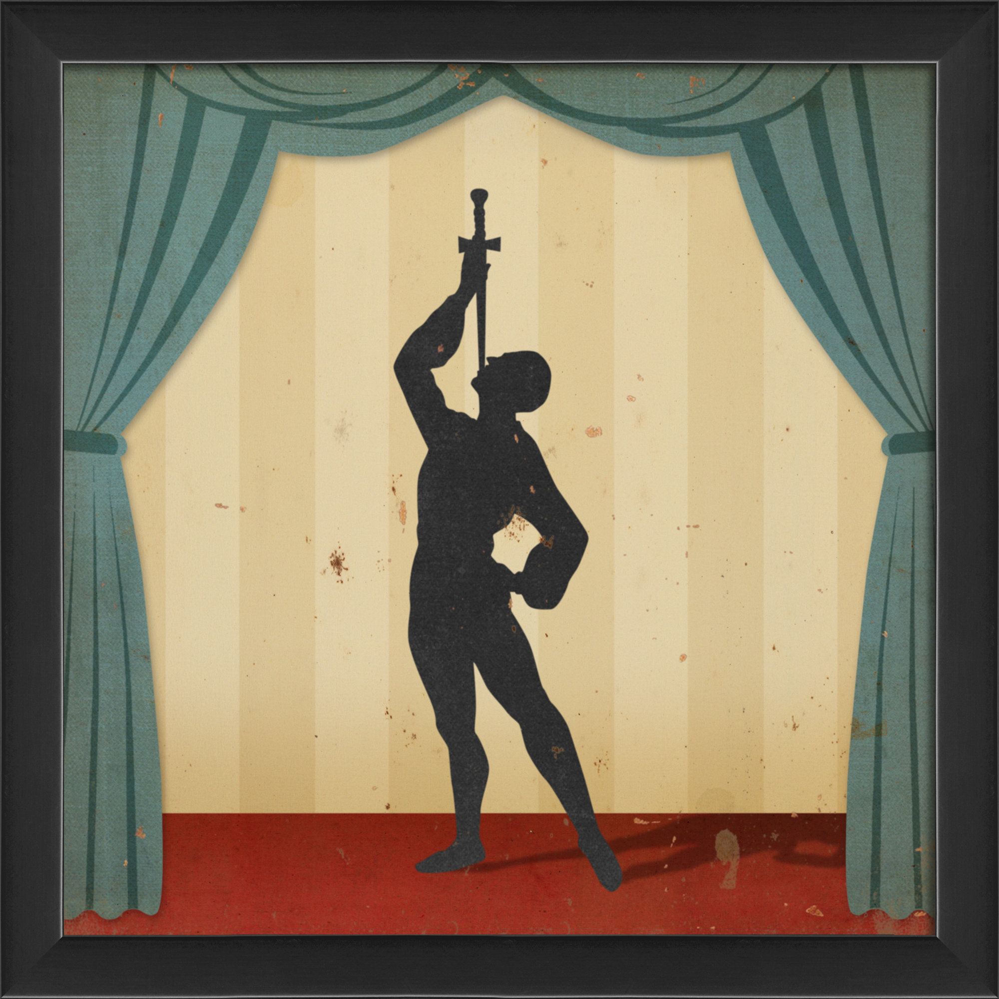 The Artwork Factory Stage Circus Performers Sword Swallower Framed ...