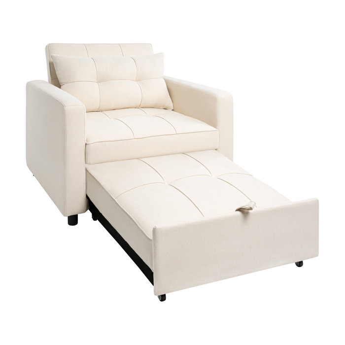 Ebern Designs Chirokitia 3 in 1 Convertible Chair Bed, Lounger Sleeper ...