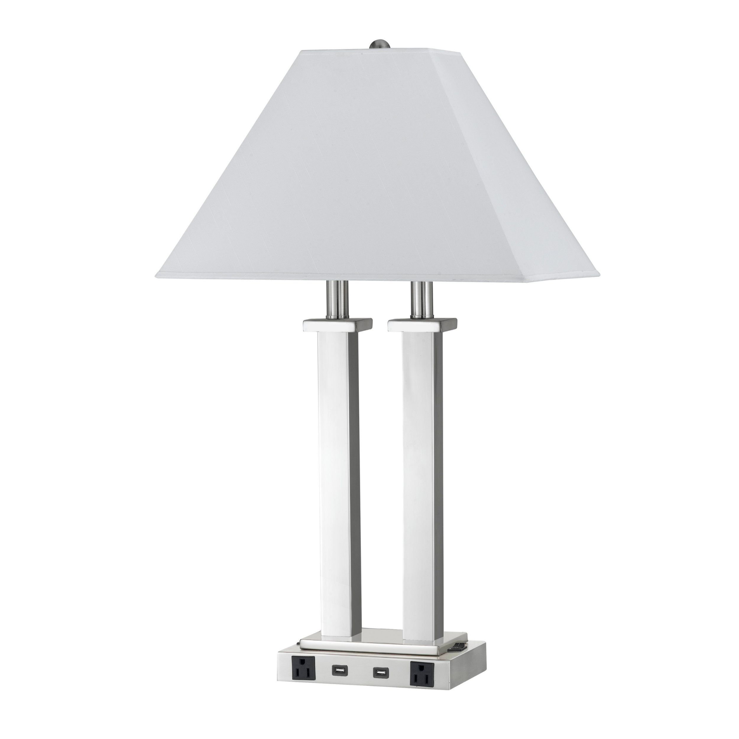 Winston Porter Threadgill 26" Brushed Steel Table Lamp | Wayfair