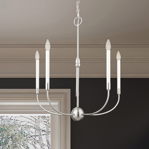 Winston Porter Balmers 5 - Light Candle Style Traditional Chandelier ...
