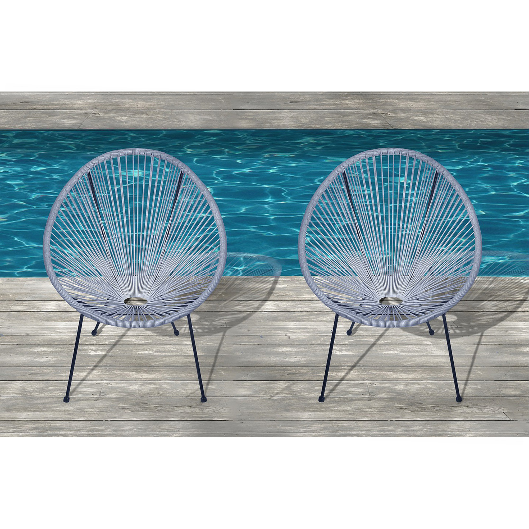 George Oliver Chaise Acapulco (BLEU-GRIS) - Wayfair Canada