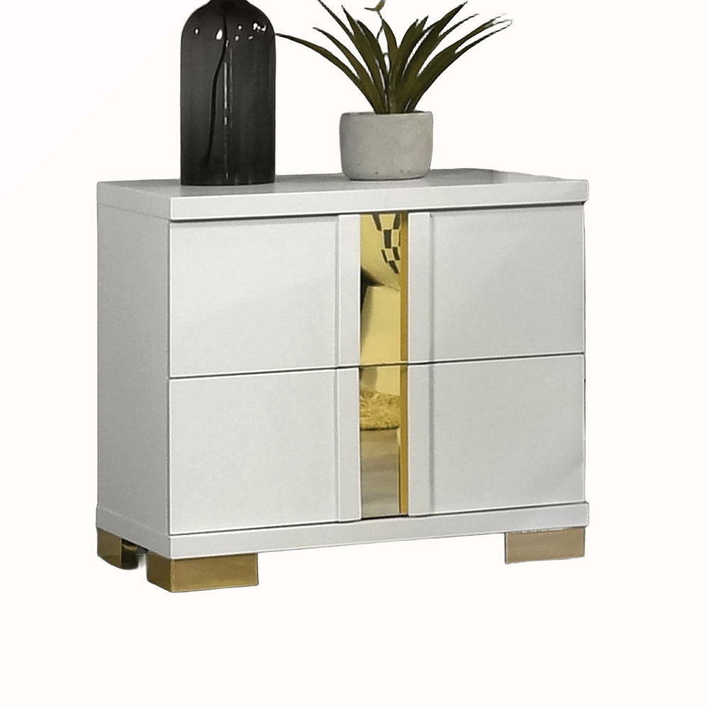 Everly Quinn Attractive Beautiful Nightstand Bedroom Furniture And Gold ...