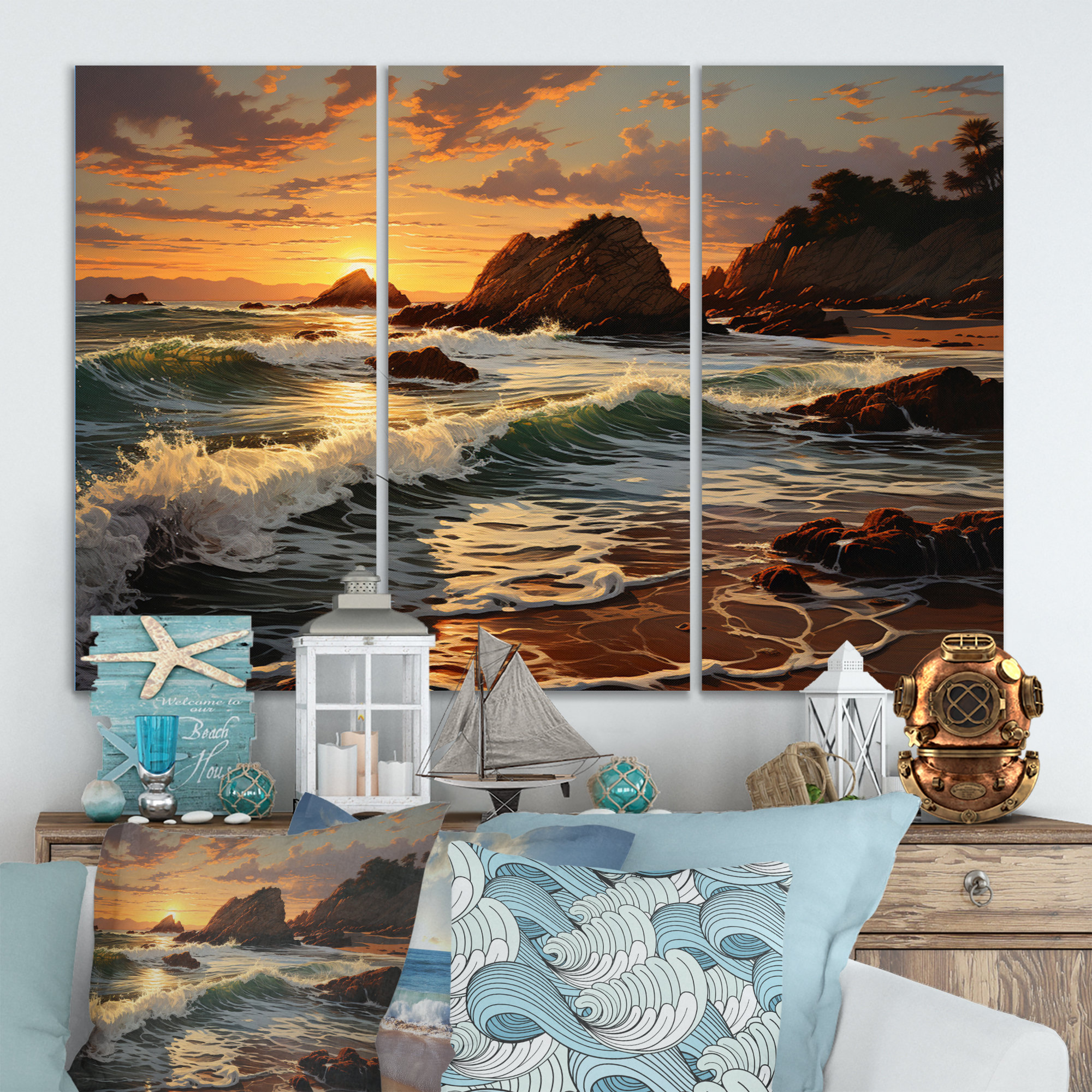 Highland Dunes Beach Photo Scenery III - Nautical & Beach Canvas Art ...
