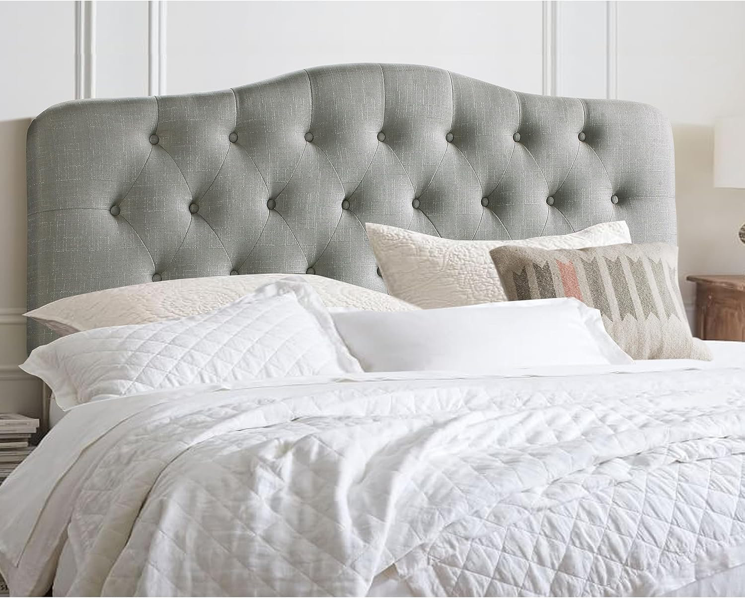 Lark Manor™ Linen Upholstered Headboard-Modern-Adjustable Height-Button ...