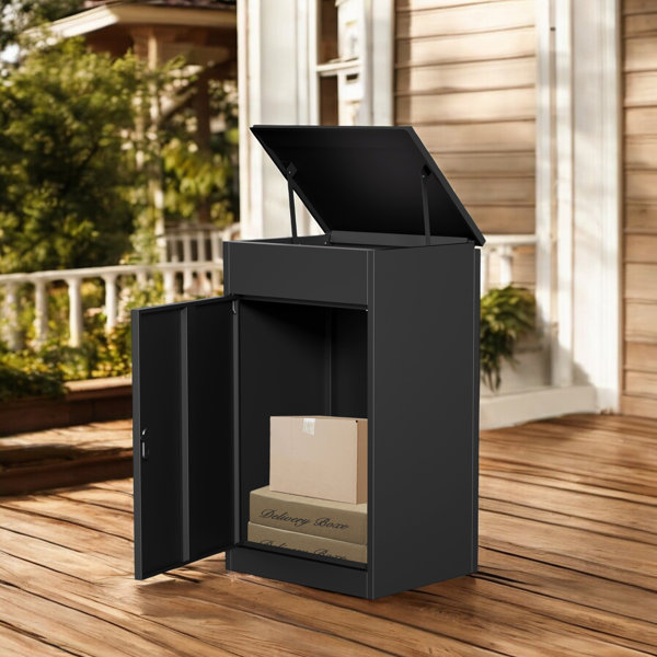 LUBMIA Galvanized Steel Locking Parcel Package Drop, Outdoor Parcel Box ...