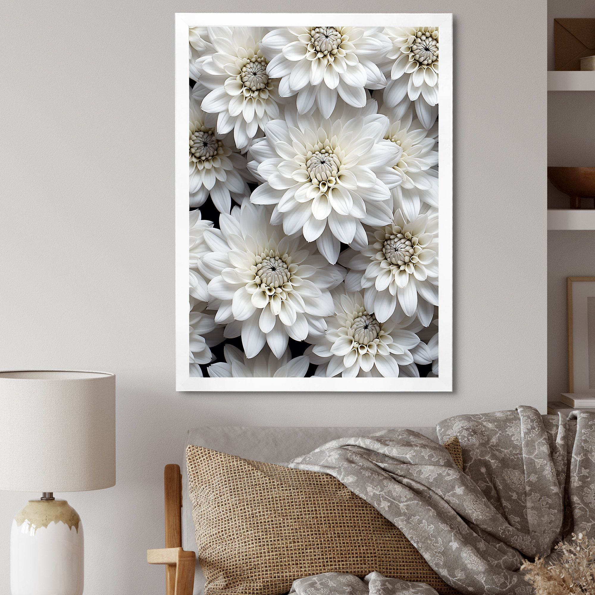 Design Art Minimalism Mums In Black And White - Mums Wall Decor ...