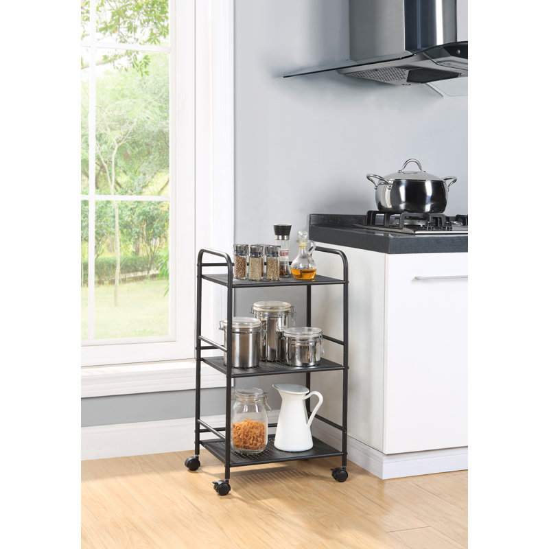 SunnyPoint Minimalist Style 3 Tier Utility Rolling Shelf Cart | Wayfair