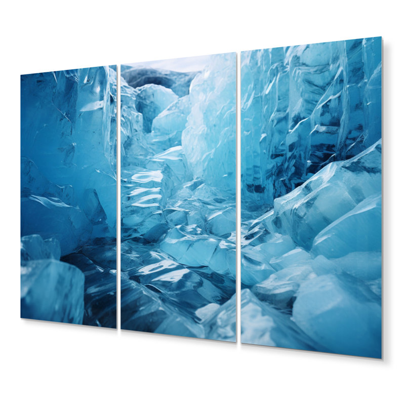 Lark Manor™ Teal Glacier Crystal Cascade - Landscapes Metal Wall Art ...