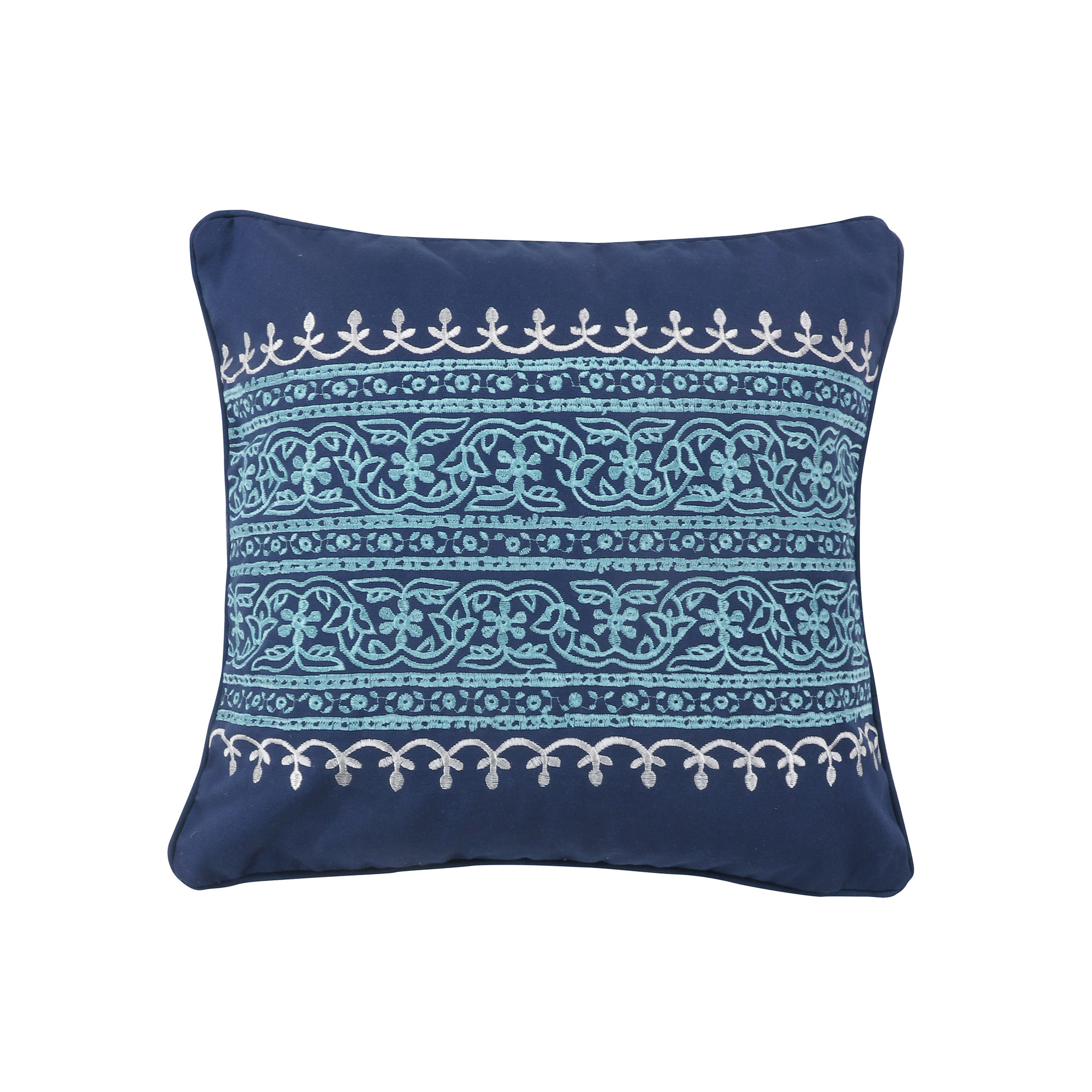 Levtex home Chandra Indigo Teal Embroidered Pillow | Wayfair