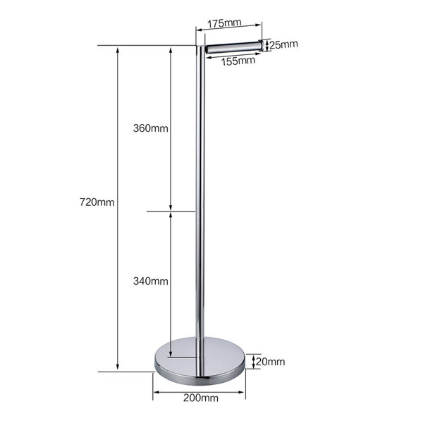 TOPCAN VANITY SUS304 Free Standing Toilet Paper and Towel Holder ...