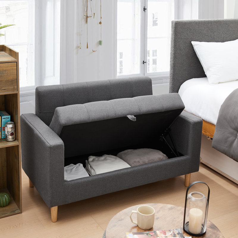 DormCo 48.8'' Square Arm Mini Sofa with Storage | Wayfair