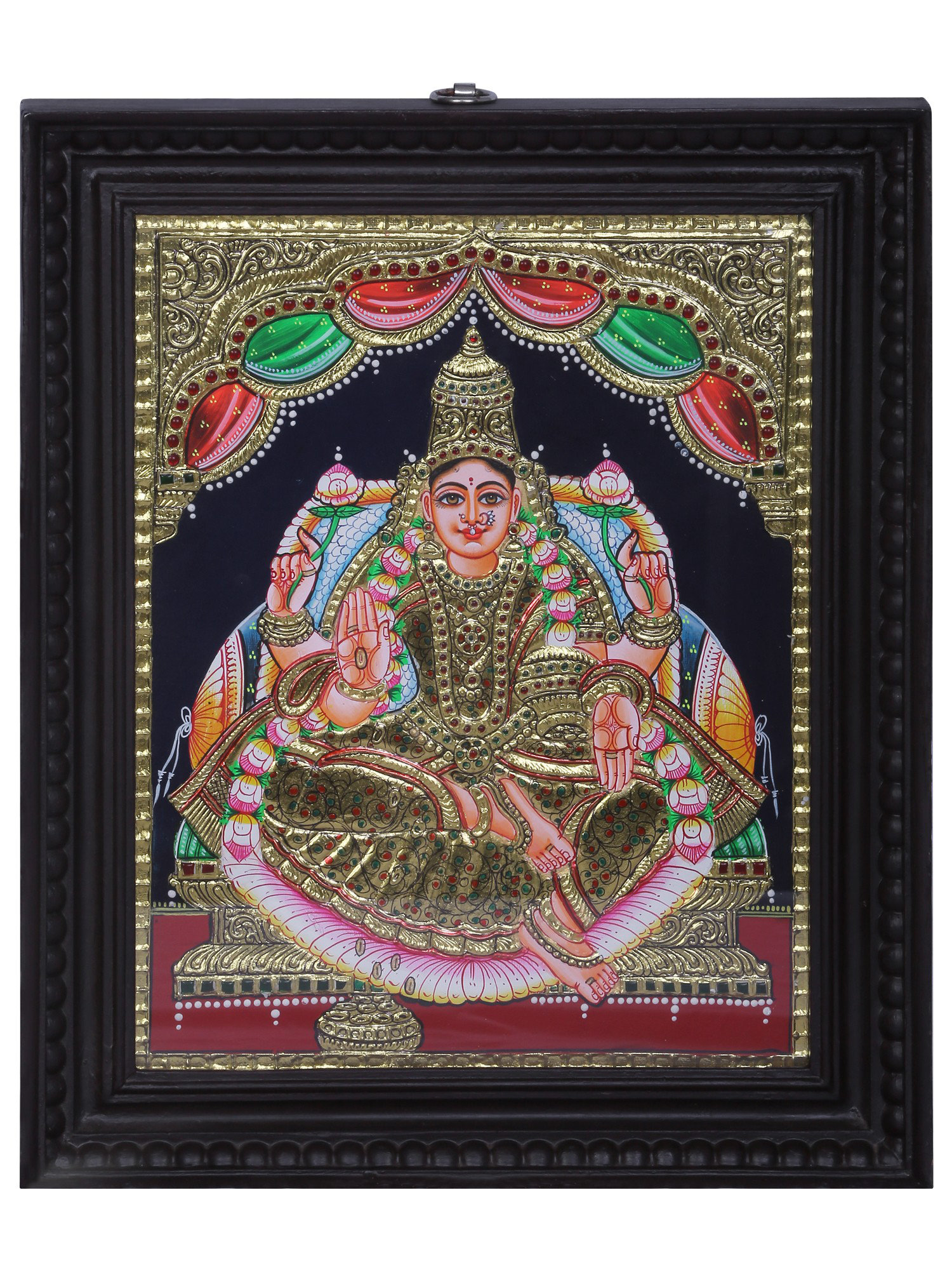 Exotic India Goddess Dhan Lakshmi Tanjore Painting | Traditional Colors ...