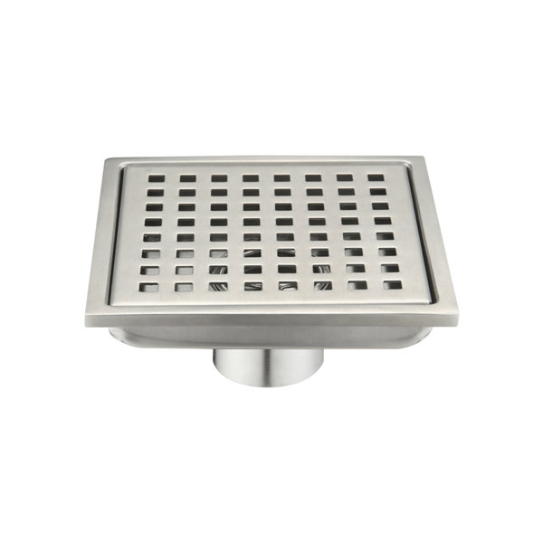 HHK HOME 6 In. Square Stainless Steel Grid Shower Floor Drain In ...