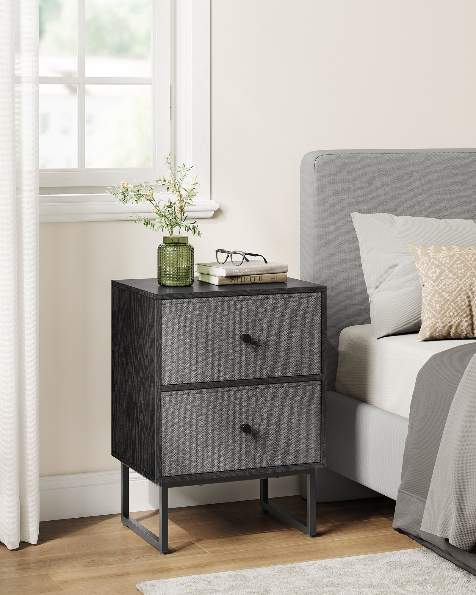 Wade Logan Nightstand with 2 Removable Fabric Drawers - Wayfair Canada