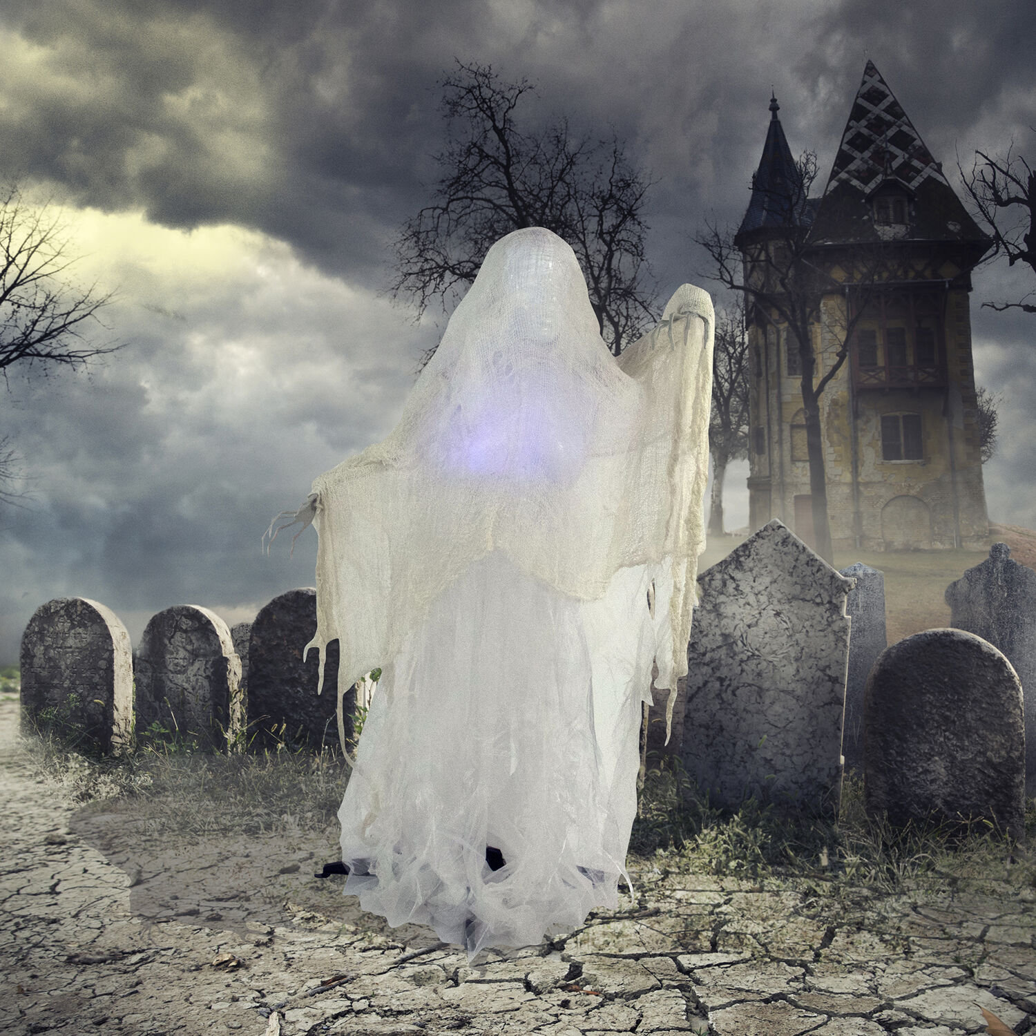 Haunted Hill Farm Life-Size Scary Ghost Halloween Animatronic with ...