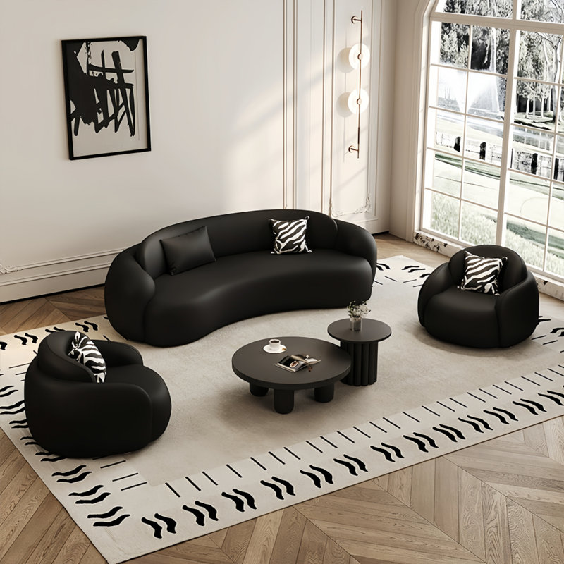 KANGLY French black sofa tea table combination | Wayfair