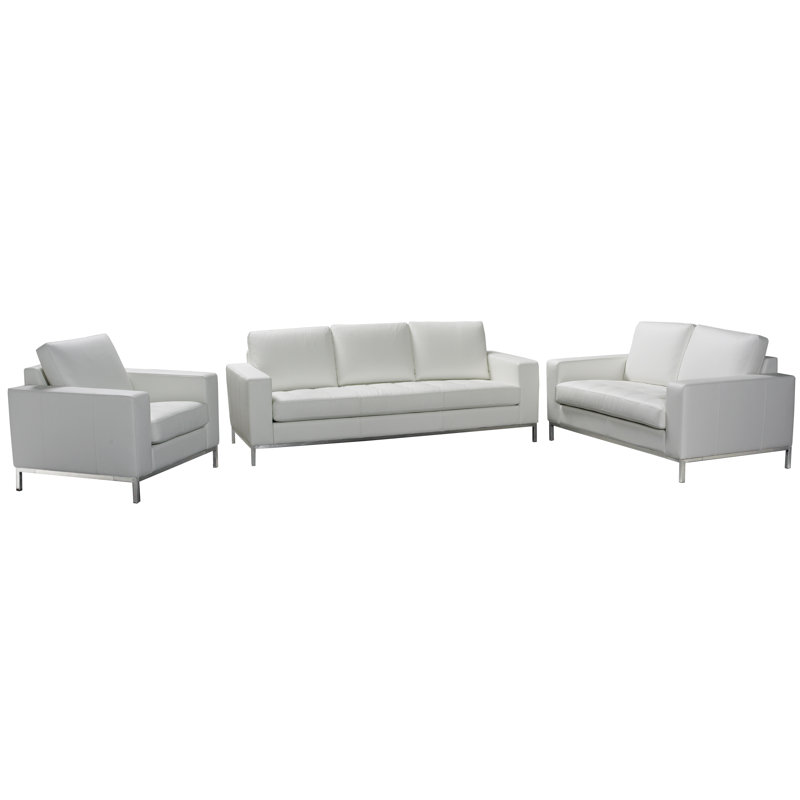 Orren Ellis Witney Leather Living Room Set | Wayfair