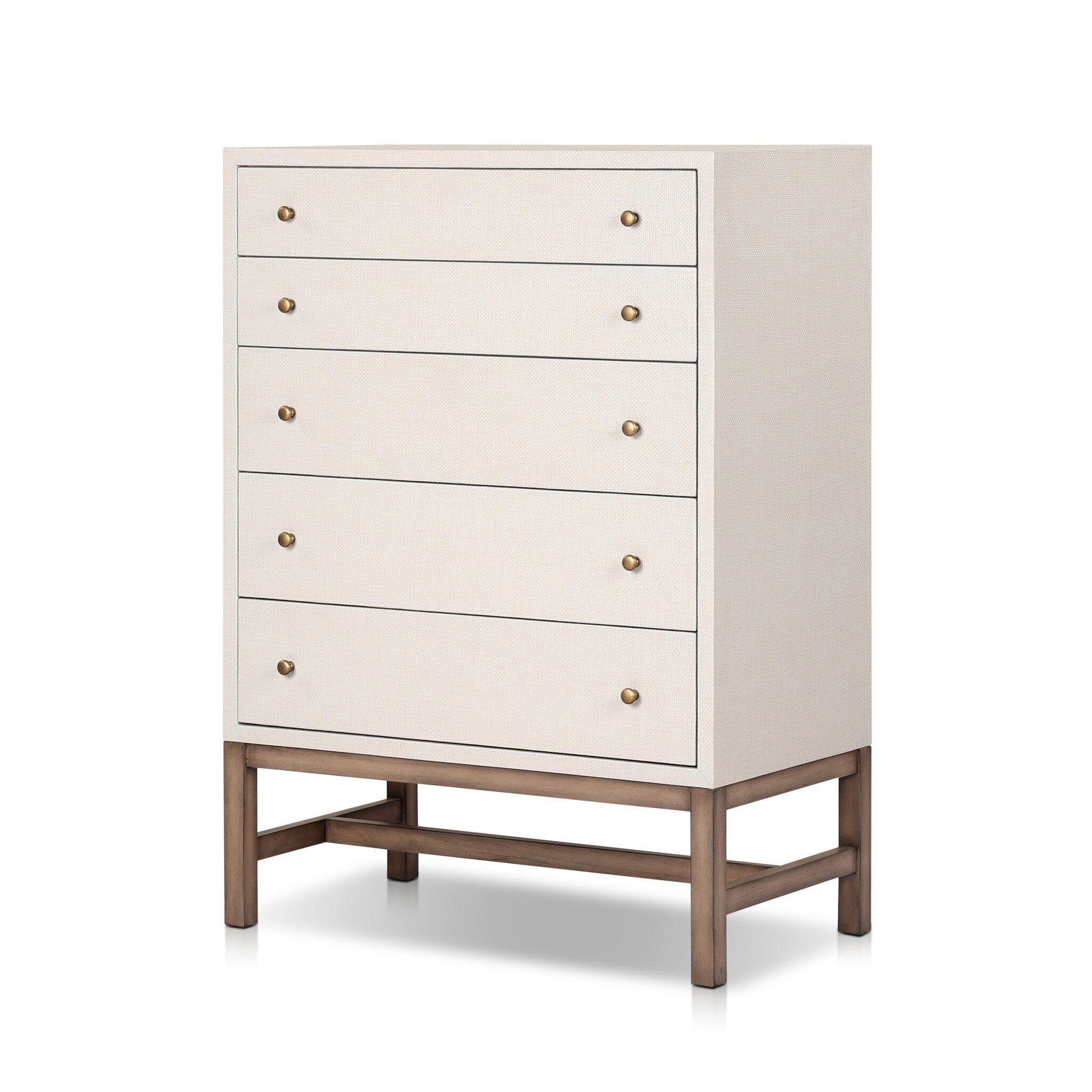 Hokku Designs Hakana Solid Wood 34'' W 5 - Drawer Dresser | Wayfair