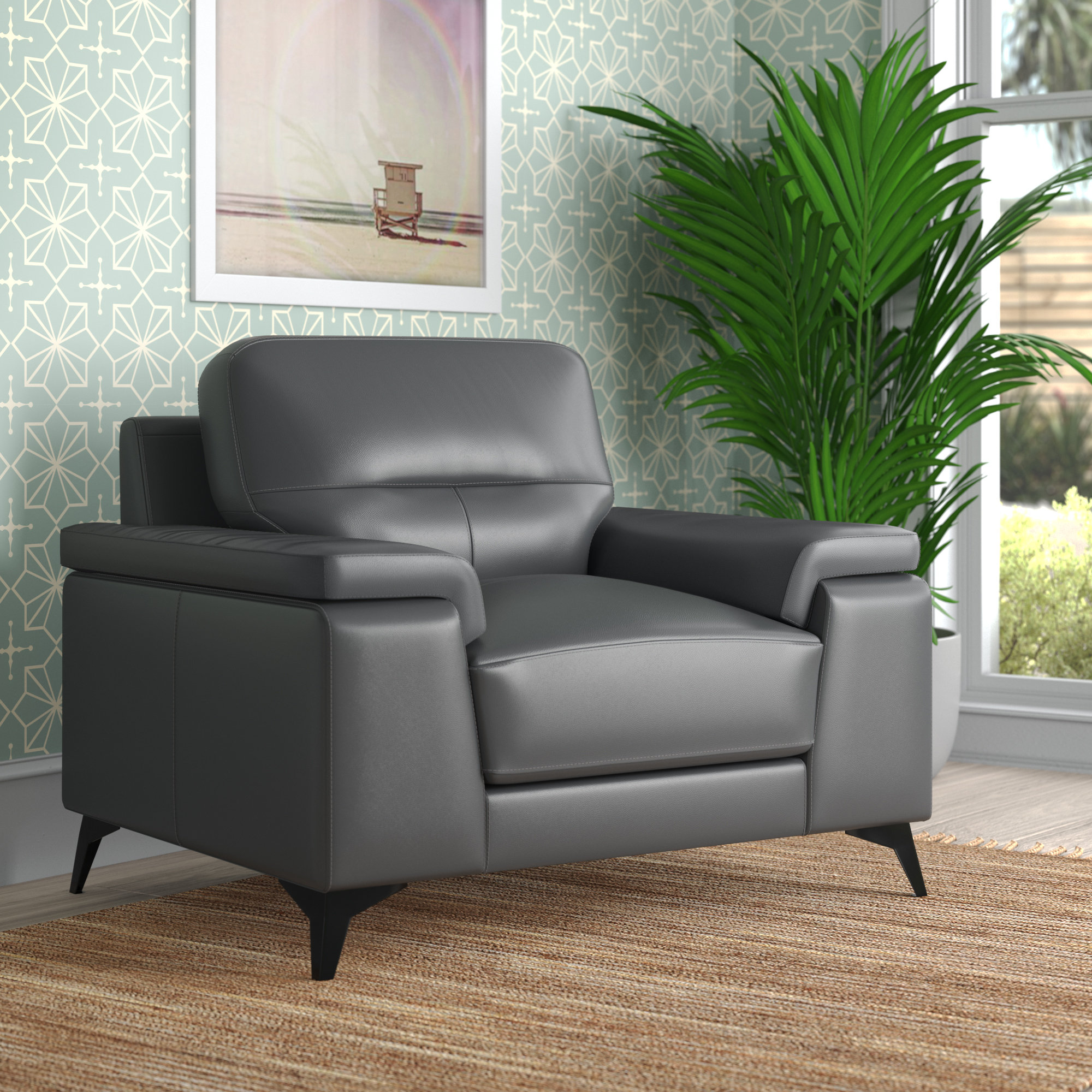 Wade Logan Adile Leather Accent Chair | Wayfair