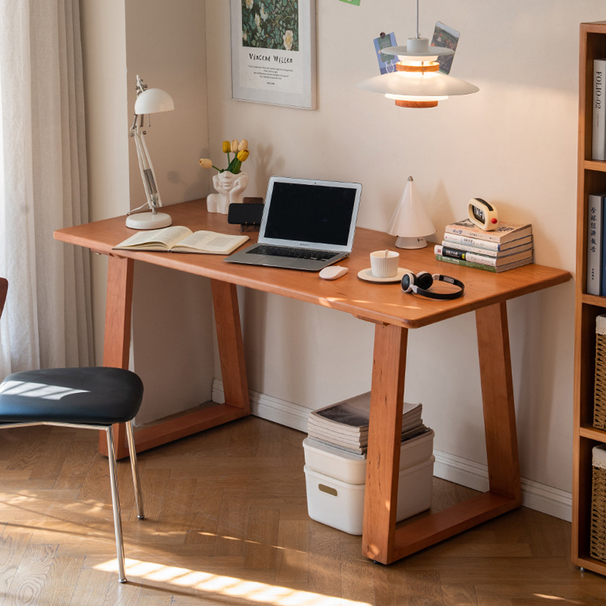 Cozynest Burlywood Rectangular Solid Wood desks | Wayfair