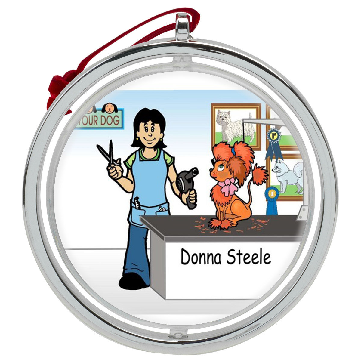 Printed Perfection Personalized Dog Groomer Female Double Sided ...