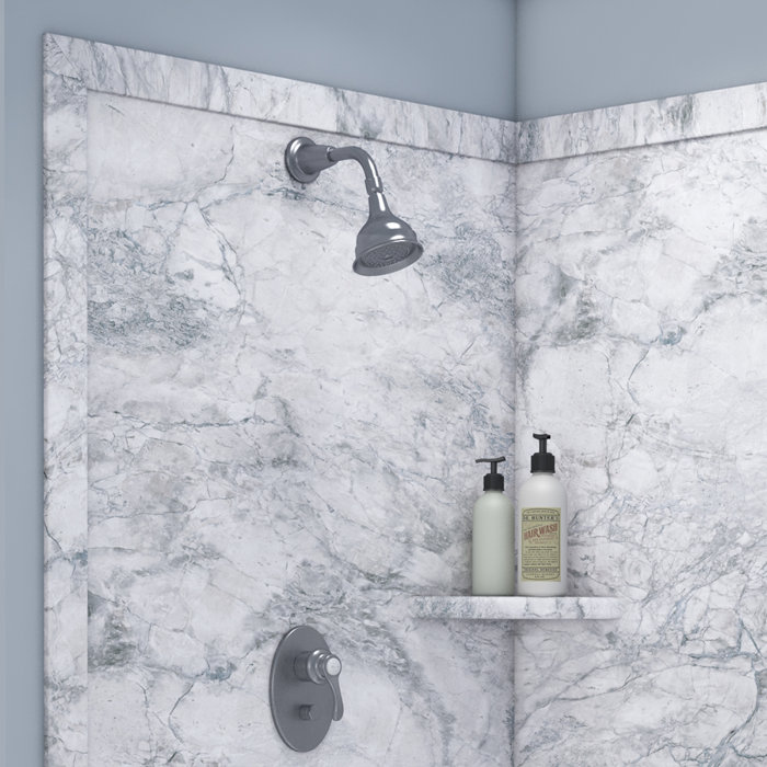 FlexStone Splendor 40"W x 40"D x 80"H Corner Shower Surround & Reviews ...