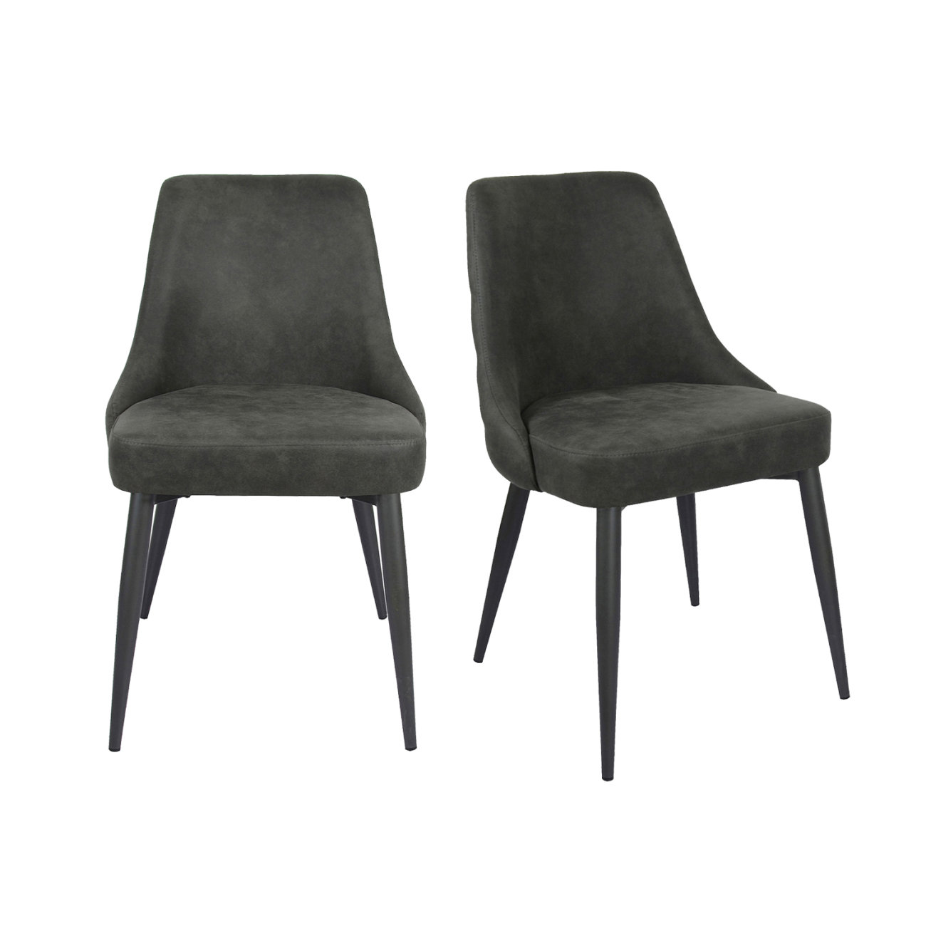 George Oliver Set Of 2 Microfiber Upholstered Dining Chairs | Wayfair