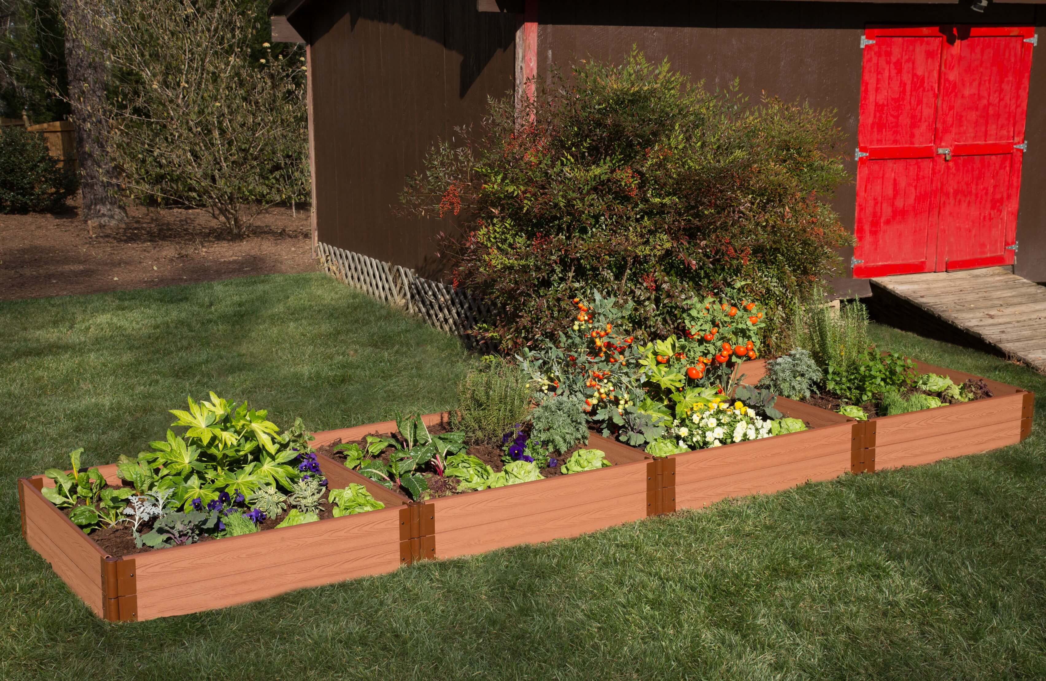 Frame It All Sienna 4 ft x 4 ft Manufactured Wood Raised Garden Bed ...