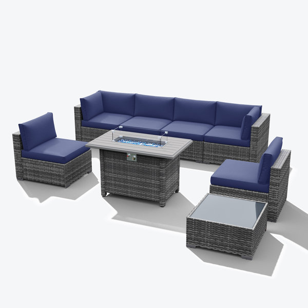 Wade Logan® Caydin 6 - Person Outdoor Seating Group with Cushions ...