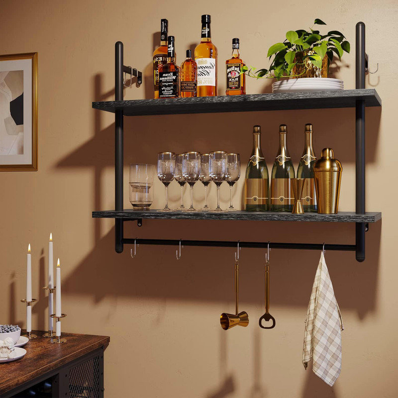 17 Stories Industrial Floating Shelving 31" Kitchen Wall-Mounted Shelf ...