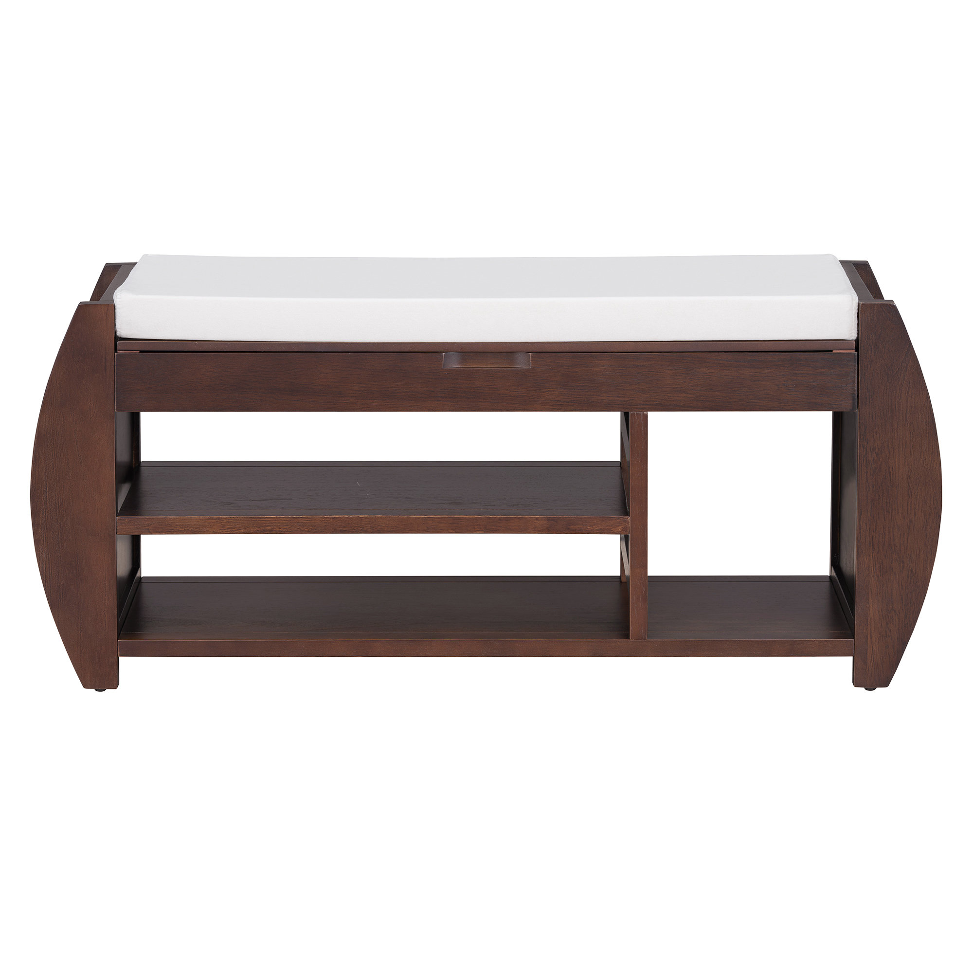 Latitude Run® Storage Bench with Cushion and Curved Side Panel | Wayfair