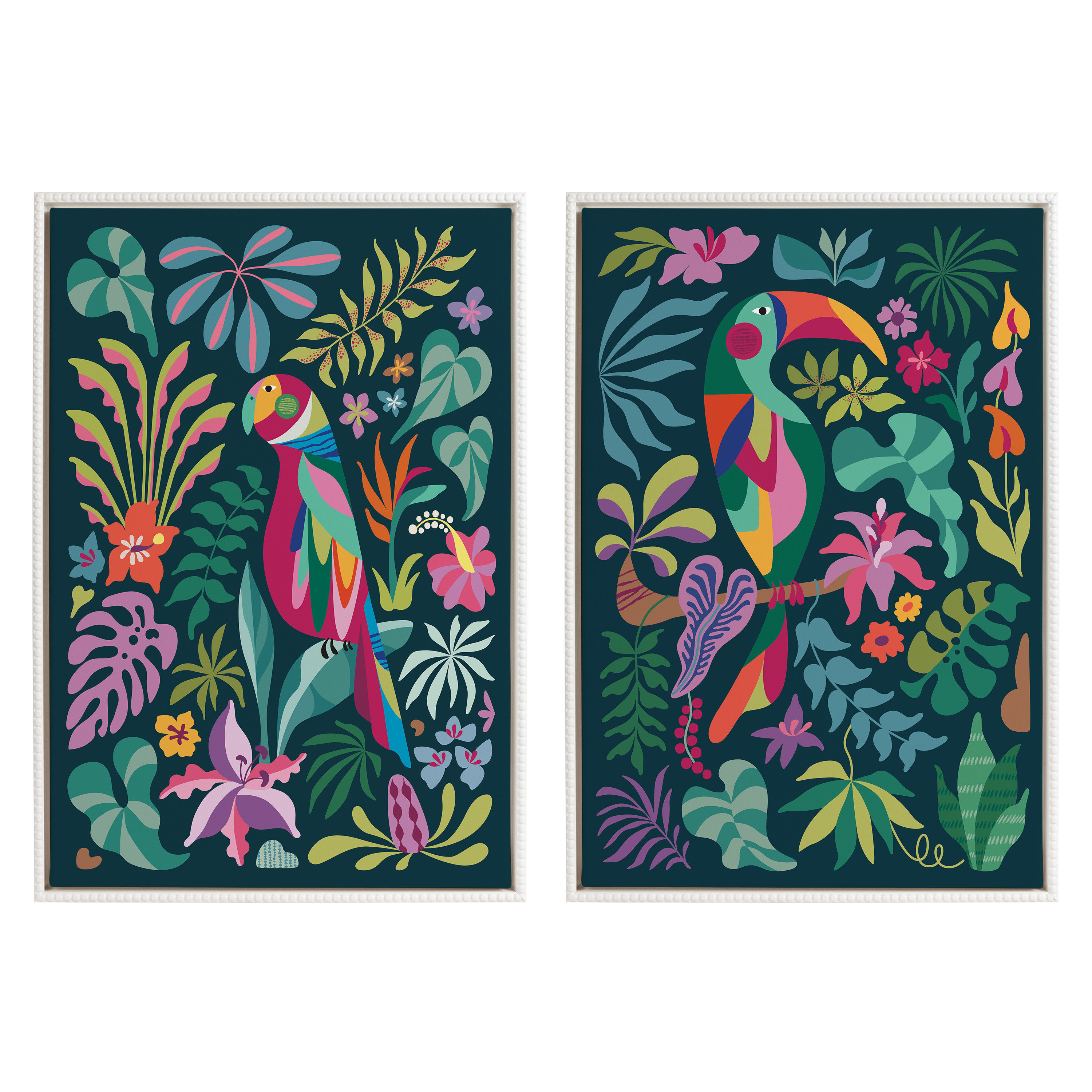 George Oliver Wimbley Mid-Century Modern Colorful Bird Animal Wall Art ...