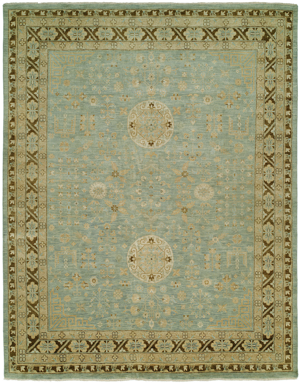 Canora Grey Shad Hand Knotted Wool Blue Rug | Wayfair