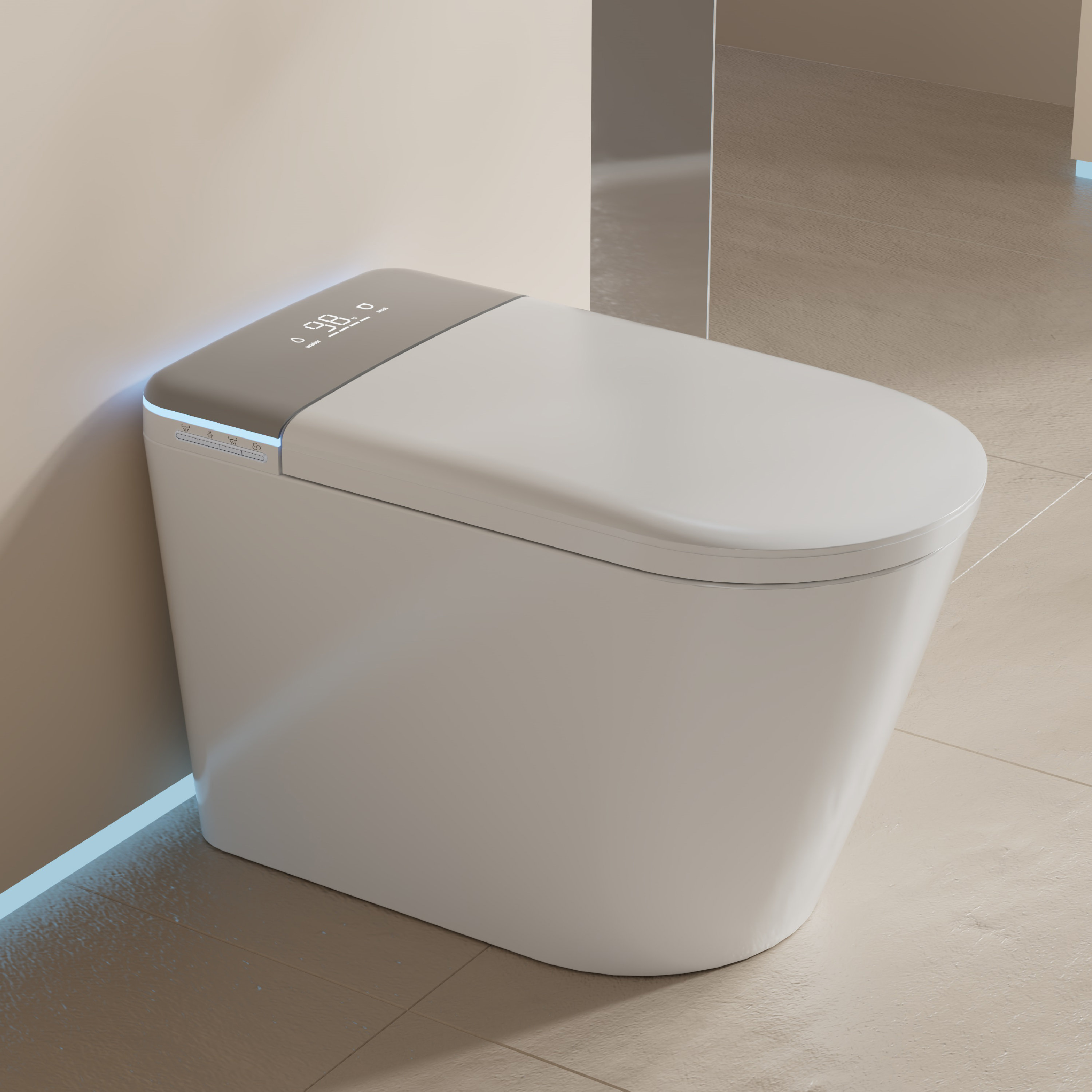 KE KING Smart Toilet Bidet Tankless, Auto Open/Close Lid, Comfort Chair ...