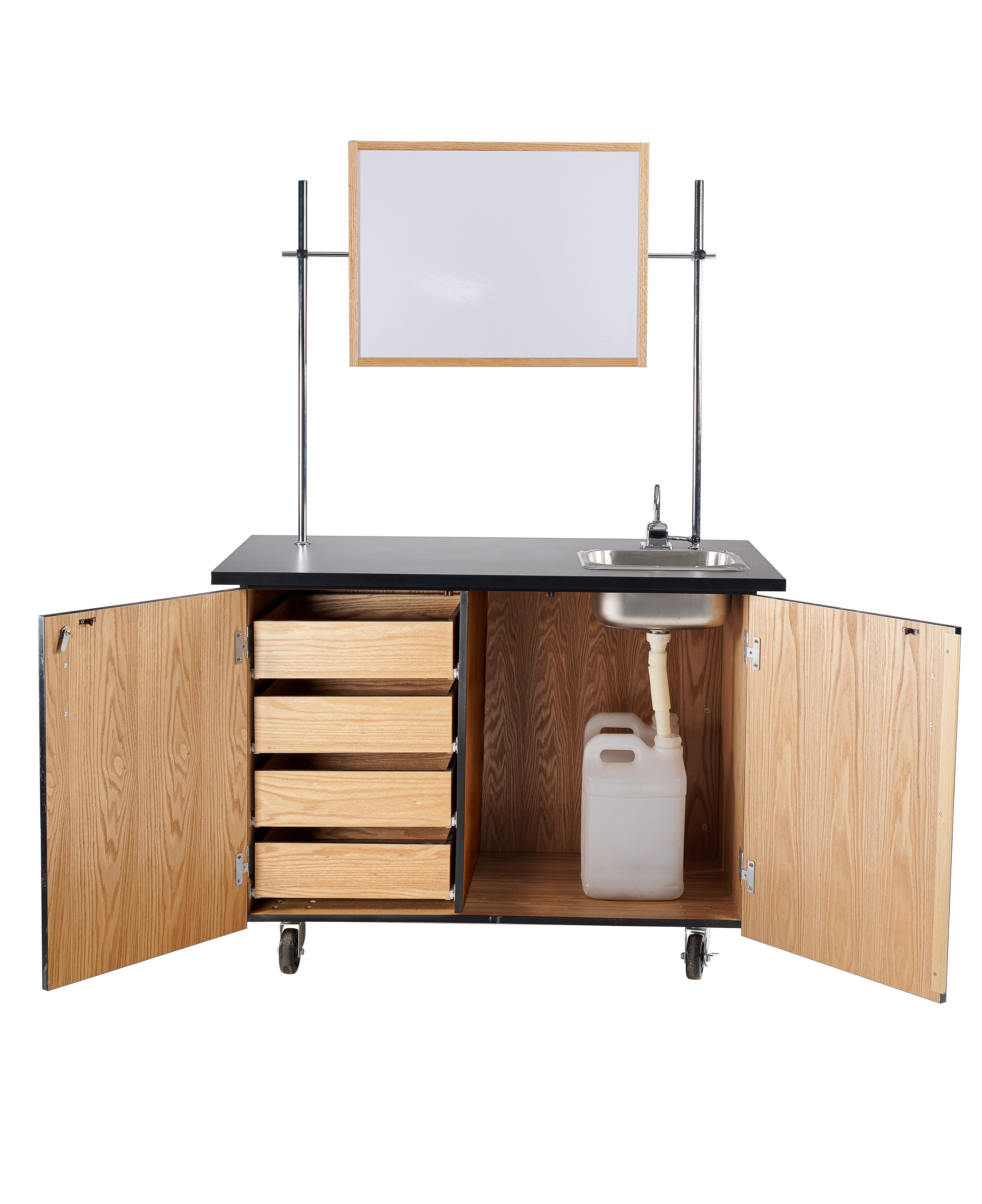 National Public Seating Mobile Science Cart with Inner Drawers, Shelf ...