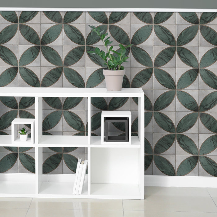 Merola Tile Renaissance Deco 8" x 8" Porcelain Patterned Wall & Floor ...