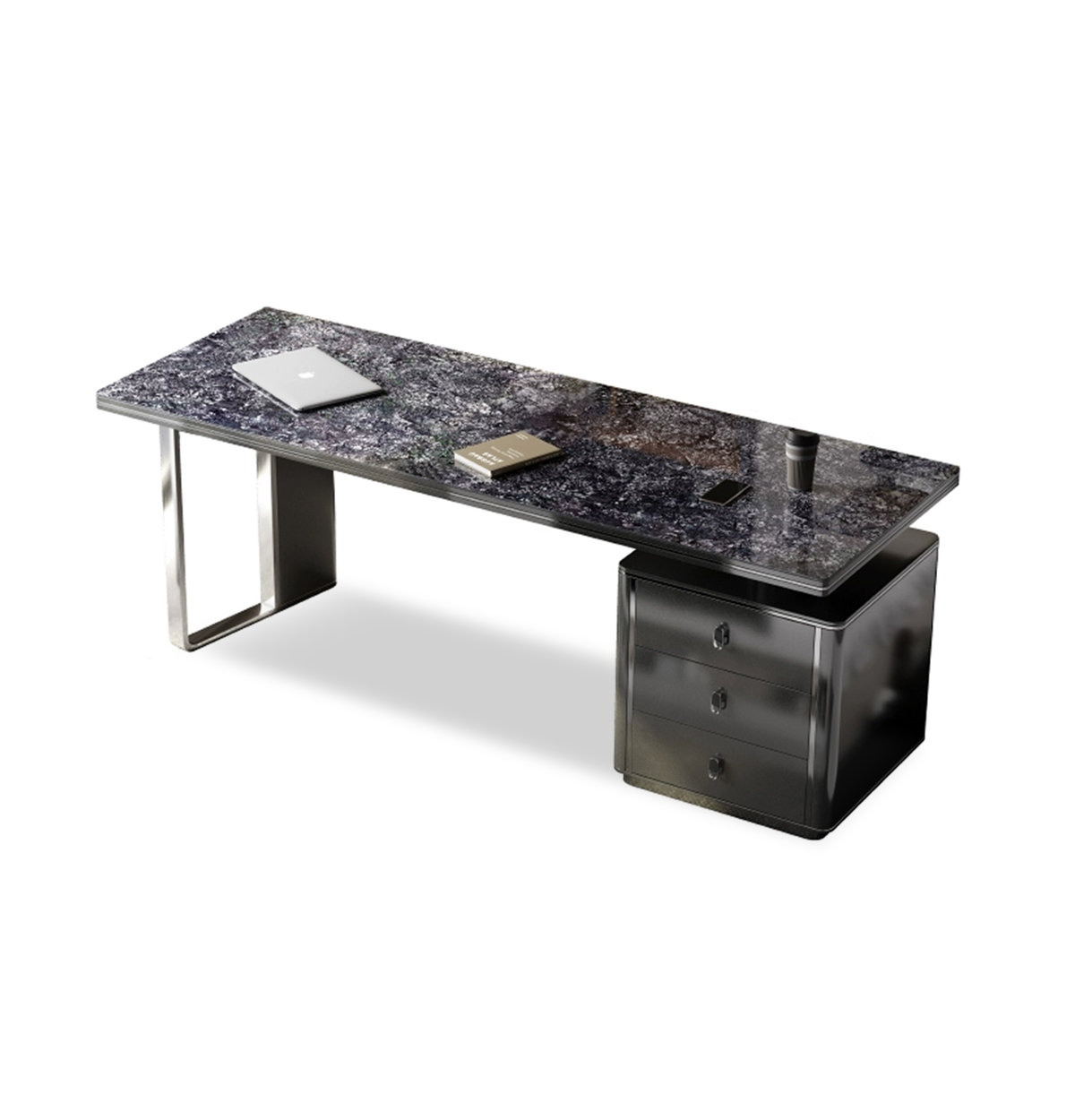 Stella Trek 70.87" Black Rectangular Slate desks | Wayfair