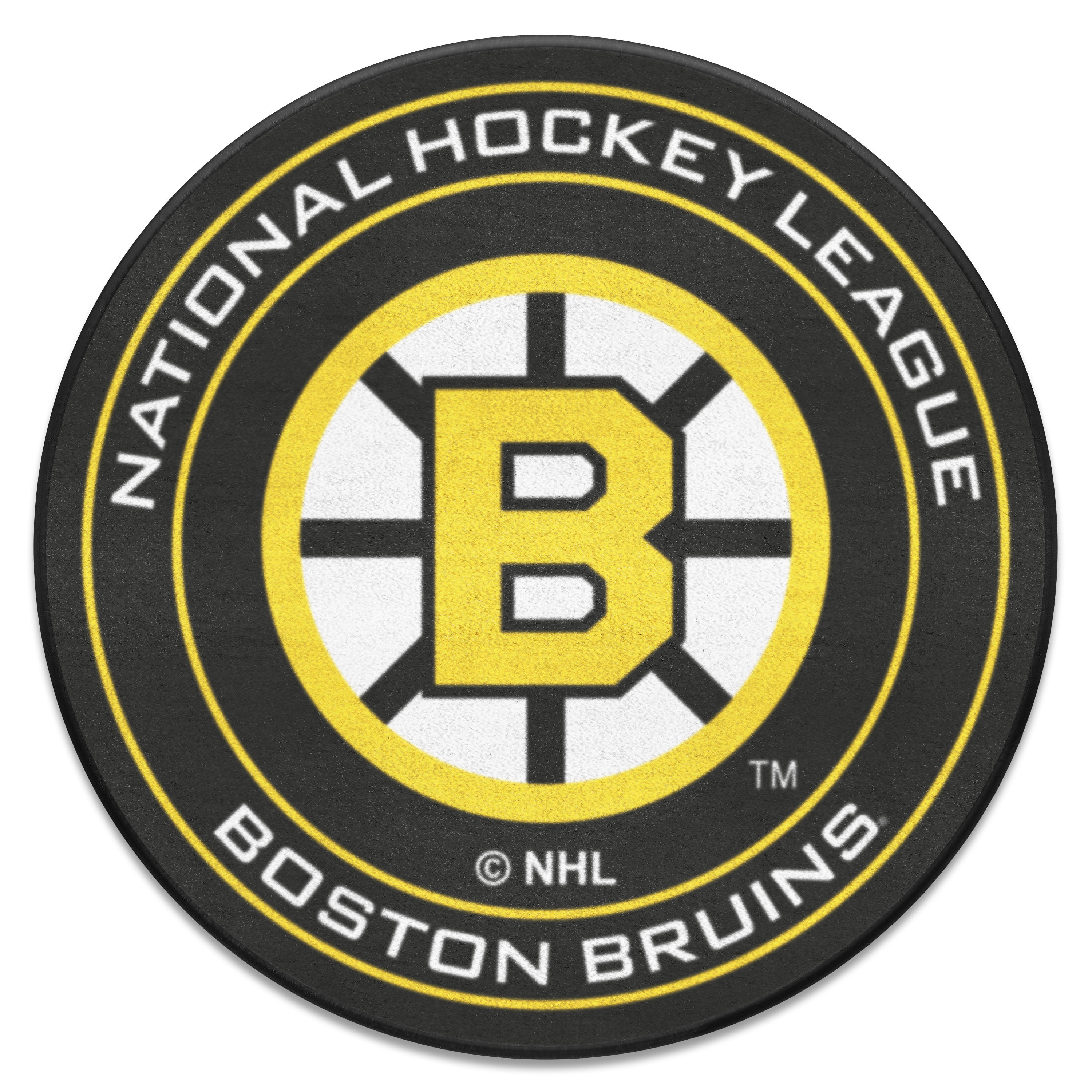 FANMATS Boston Bruins_Retro NHL Boston Bruins Hockey Puck Rug - 27In ...