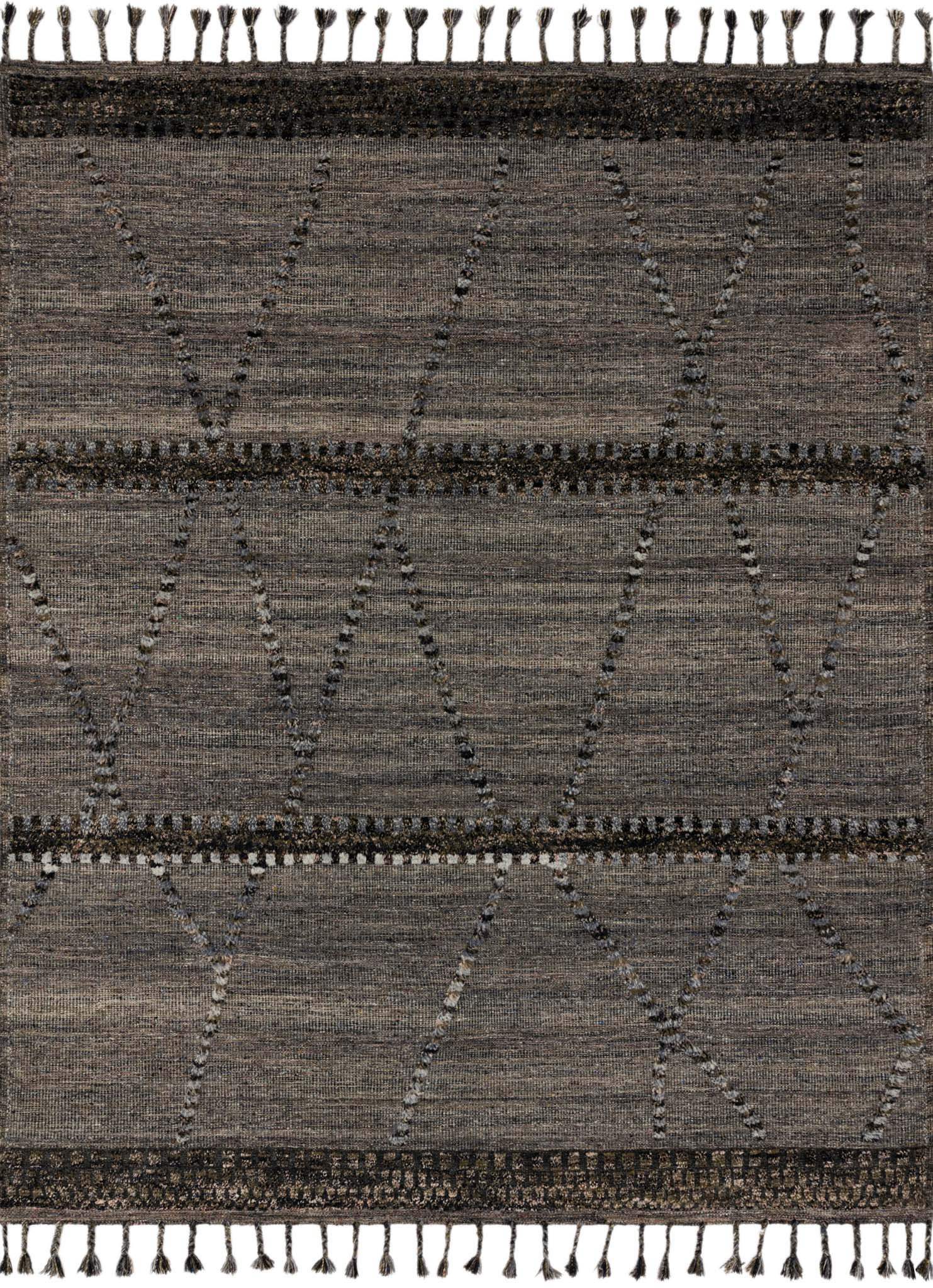 Union Rustic Square Corrado Geometric Knotted 1'6" x 1'6" Wool Gray Rug ...