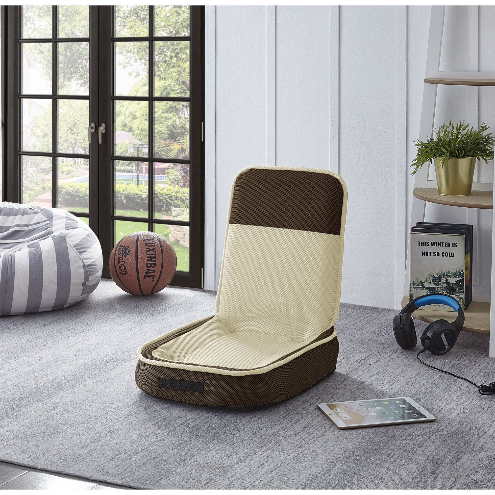Loungie Mesh Floor Chair, Black | Wayfair